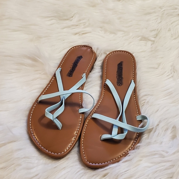 Talbots | Shoes | Talbots Mari Skinny Straps Thong Sandals Surf Blue ...